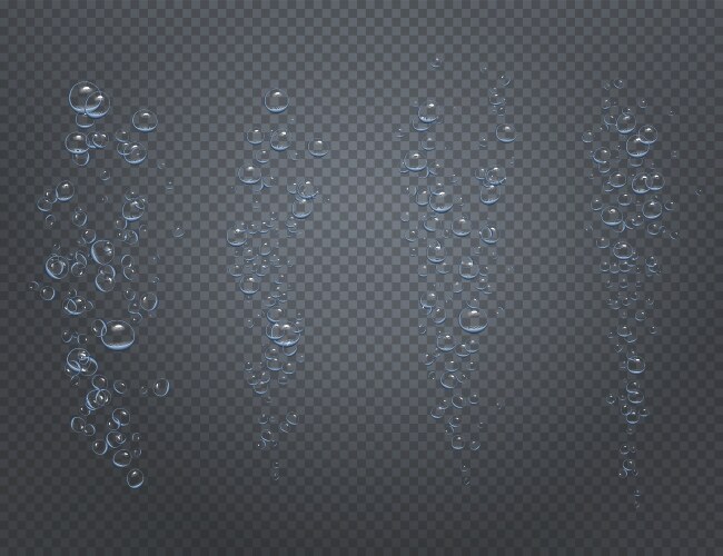 Underwater bubbles on transparent background Vector Image