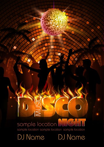 Disco background poster Royalty Free Vector Image