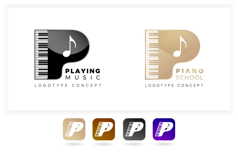 Logo icons piano Royalty Free Vector Image - VectorStock