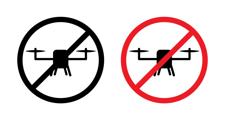 No plane sign icon set ban sky flight aircraft Vector Image