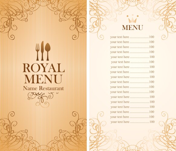 Royal king menu Royalty Free Vector Image - VectorStock