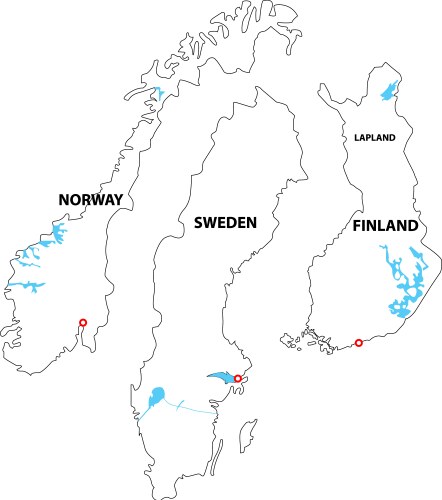 Northern europe map Royalty Free Vector Image - VectorStock