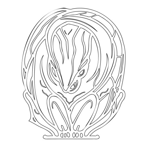 Alien outline sketch Royalty Free Vector Image