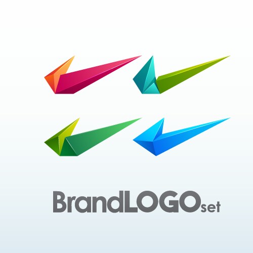 Brand logo letter p template 3d shape low poly Vector Image