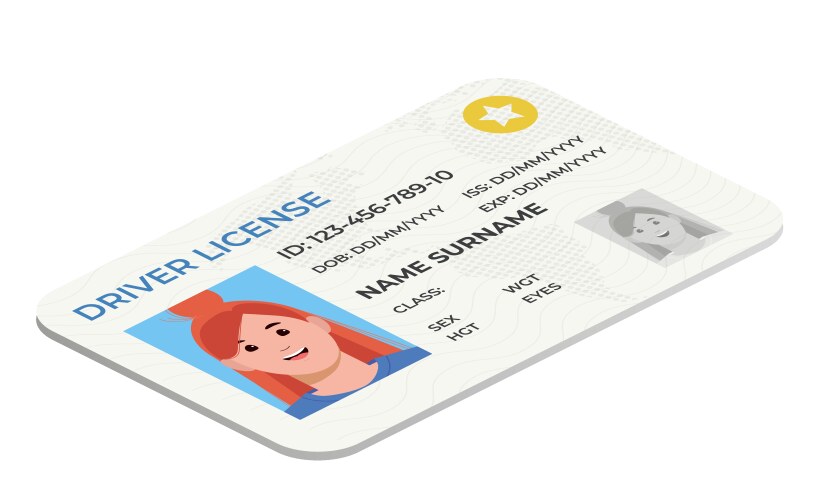 Drivers license a plastic identity card Royalty Free Vector