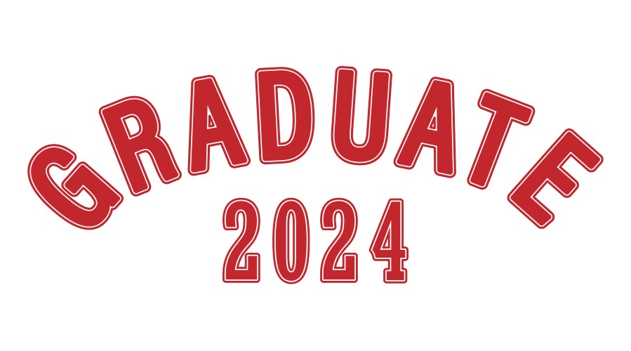Class of 2024 congrats lettering logo design Vector Image