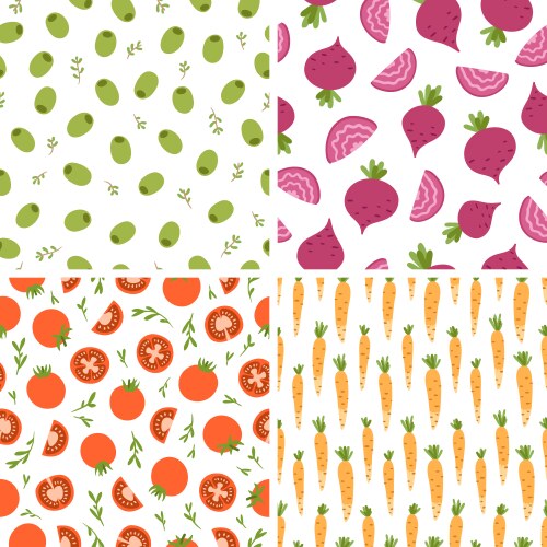 Vintage vegetables pattern Royalty Free Vector Image