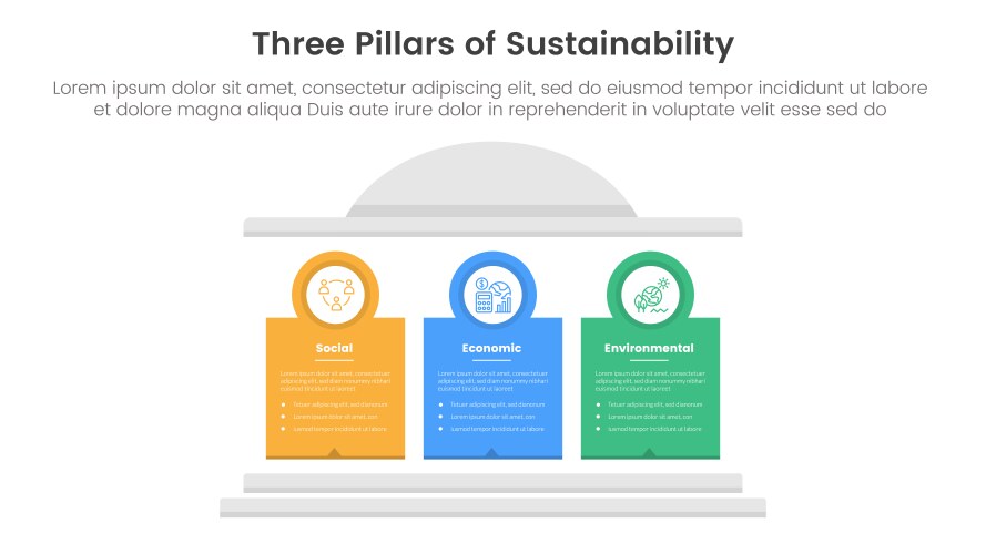 Three pillars framework with ancient classic Vector Image