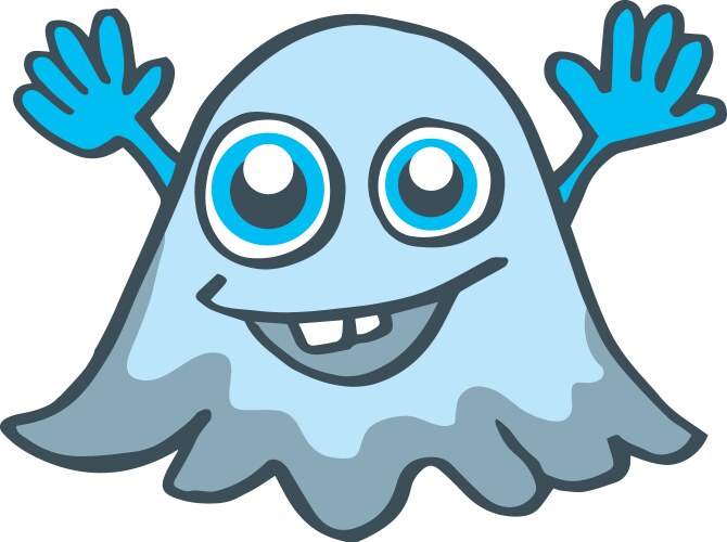 Cute kid in a ghost costume celebrating halloween Vector Image