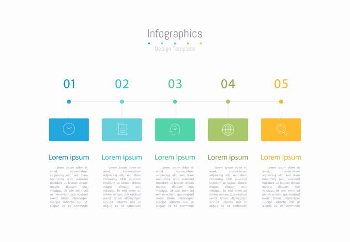 Infographic 5 options design elements Royalty Free Vector