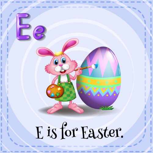Flashcard letter e is for egg Royalty Free Vector Image