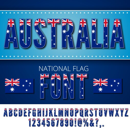 Usa flag style font design alphabet letters Vector Image