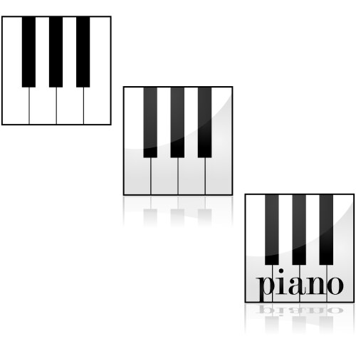 Minimalistic piano logo music sign Royalty Free Vector Image