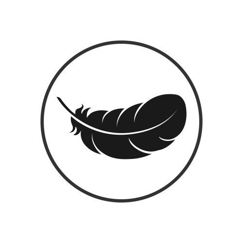 Infinity symbol with feather Royalty Free Vector Image