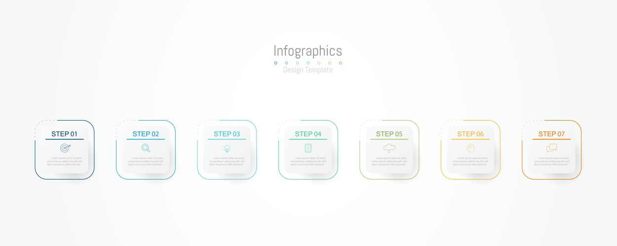 Infographic 7 options design elements Royalty Free Vector