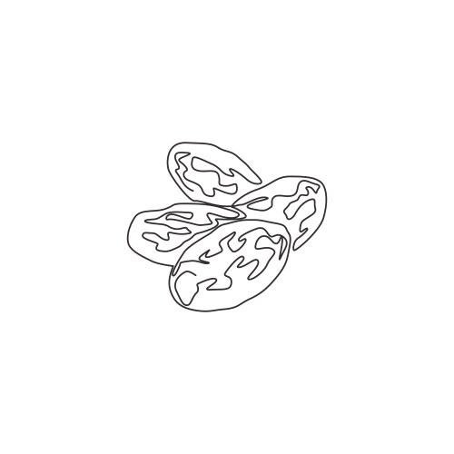 Sketch drawing dates fruits in clay bowl healthy Vector Image