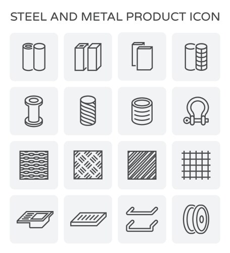 Steel icon Royalty Free Vector Image - VectorStock