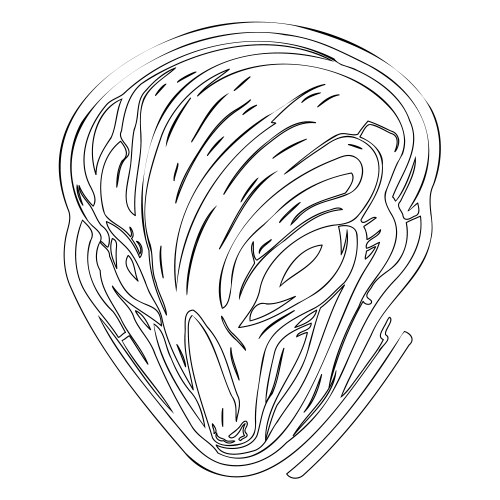 Alien outline sketch Royalty Free Vector Image
