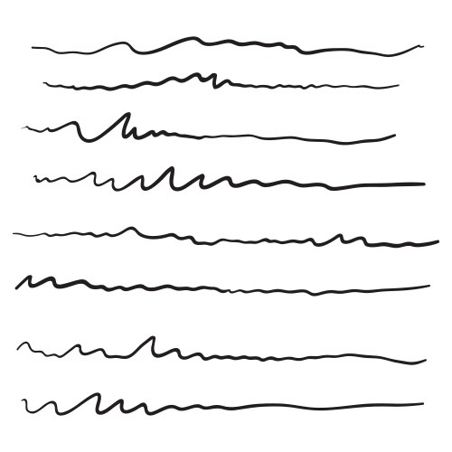 Various highlighter and underline lines set Vector Image