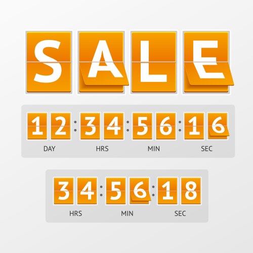 Flat countdown timer Royalty Free Vector Image