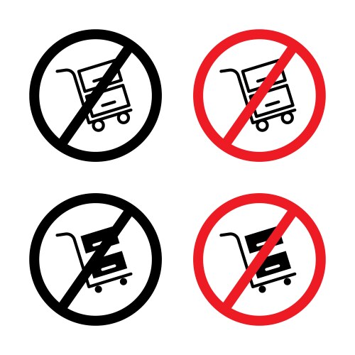 No hand truck sign icon set restriction Royalty Free Vector