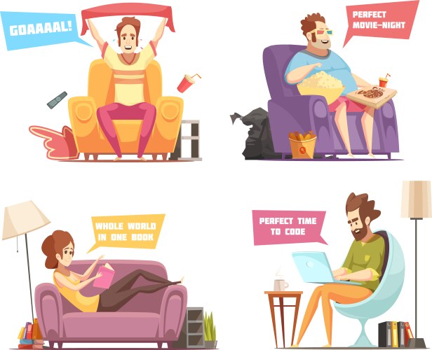 Sedentary Lifestyle Vector Images (over 480)