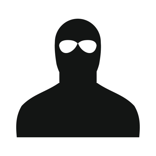 Gangster masks with images and inscriptions Vector Image