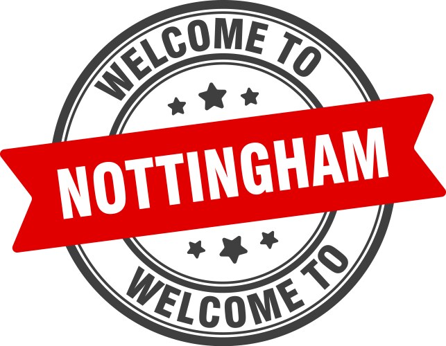 Welcome to nottingham stamp round sign Royalty Free Vector