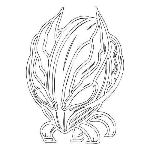 Alien outline sketch Royalty Free Vector Image