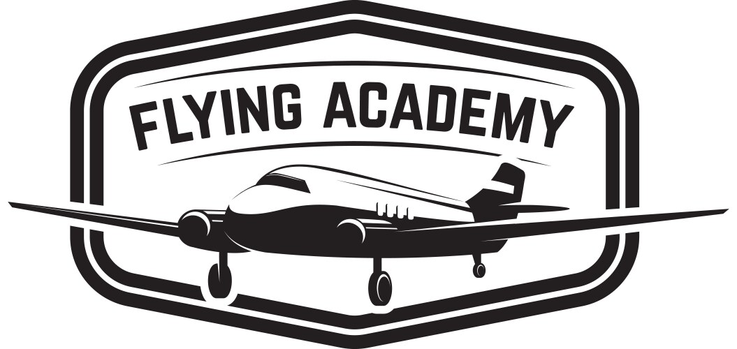 Aviation training center emblem template Vector Image
