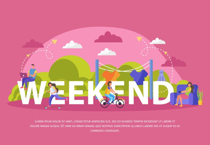 Weekend morning poster Royalty Free Vector Image