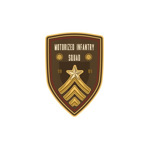 Motorized infantry squad military army insignia Vector Image