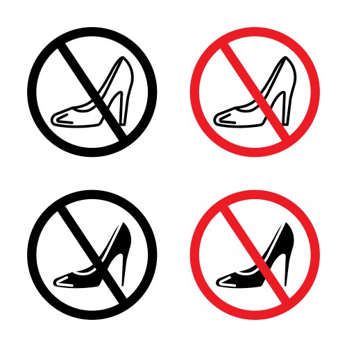 No high heels sign women not allowed Royalty Free Vector