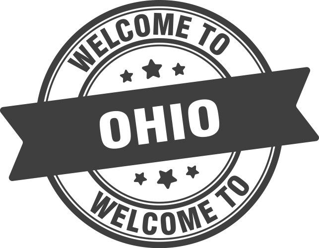 Welcome to ohio stamp round sign Royalty Free Vector Image