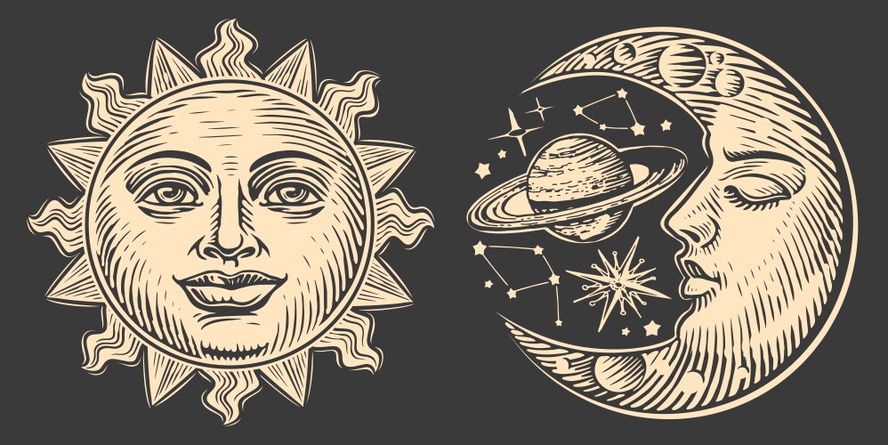Sun And Moon Together Design