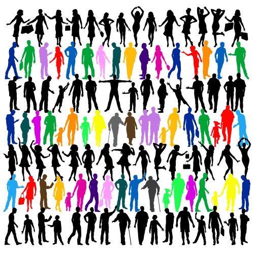 Silhouettes people Royalty Free Vector Image - VectorStock