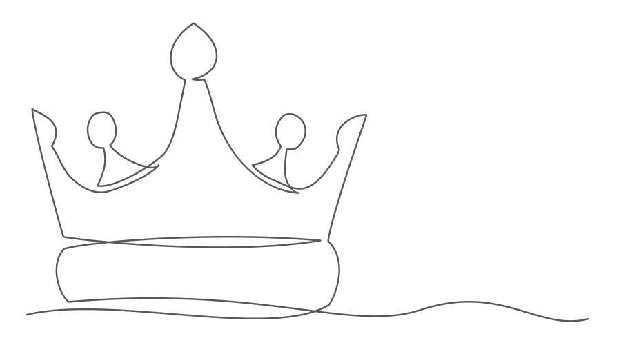 Single Line Crown Symbol Royalty Free Vector Image