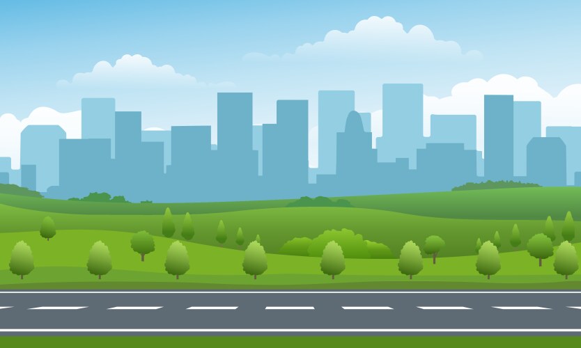 Empty city road Royalty Free Vector Image - VectorStock