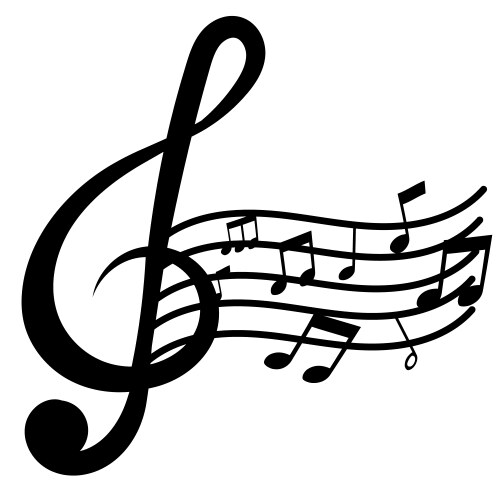 Treble clef and notes Royalty Free Vector Image