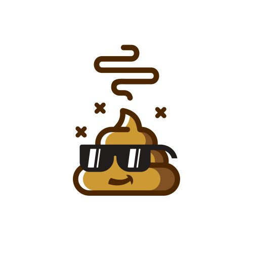 Shit icon smiling face symbol emoji Royalty Free Vector