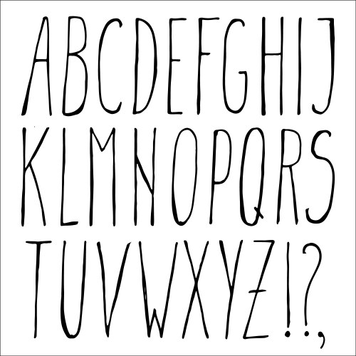 Set decorative hand drawn initial letters Vector Image Set decorative hand drawn initial letters Vector Image