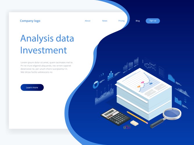 Flat design concept data analysis visualize Vector Image