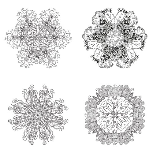 Set of lace elements Royalty Free Vector Image