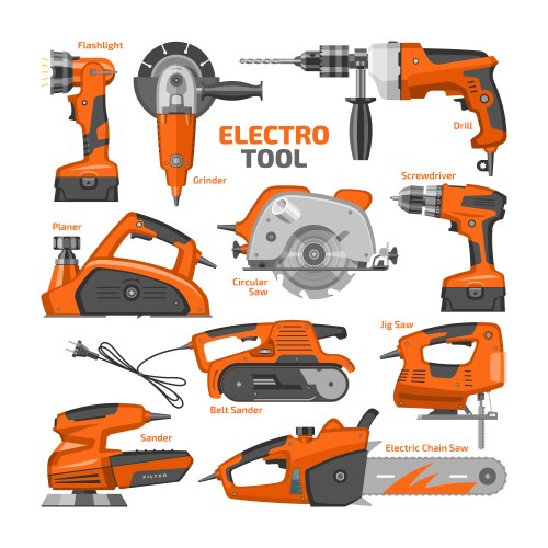 Power electric tools Royalty Free Vector Image