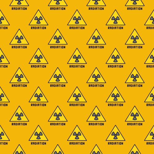 Triangle with radiation warning colored icon Vector Image