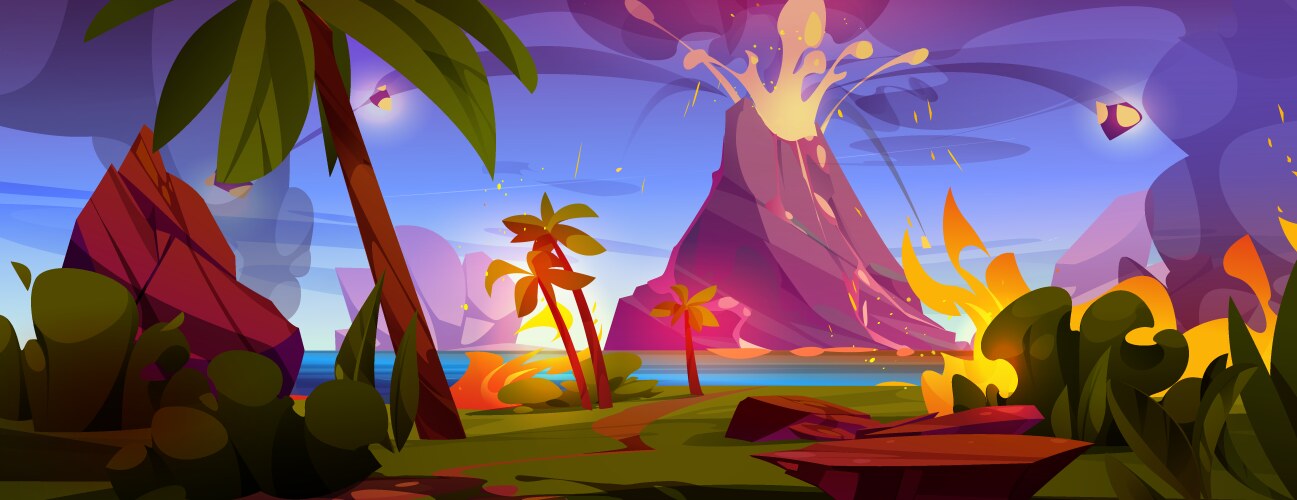 Volcanic Eruption Drawing Vector Images (over 510)