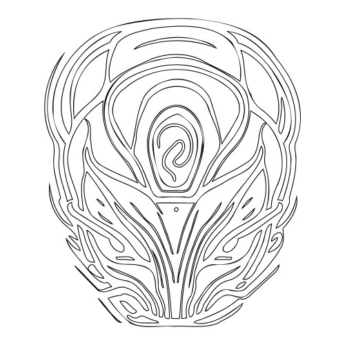 Alien outline sketch Royalty Free Vector Image