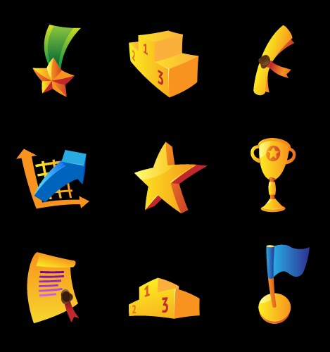Trophy and awards icons set Royalty Free Vector Image