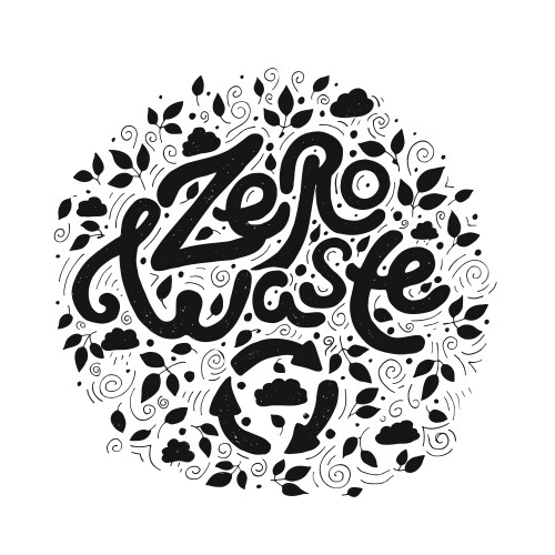 Hand drawn zero waste shop logo or sign eco badge Vector Image