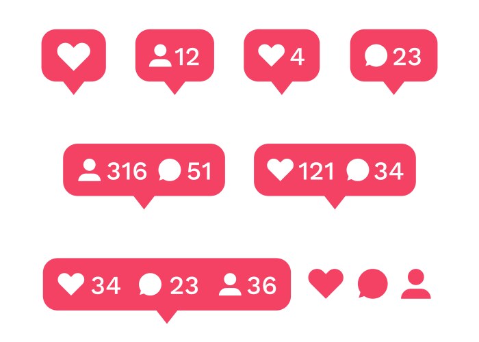 Hand like and chat icons set sign follower 3d Vector Image